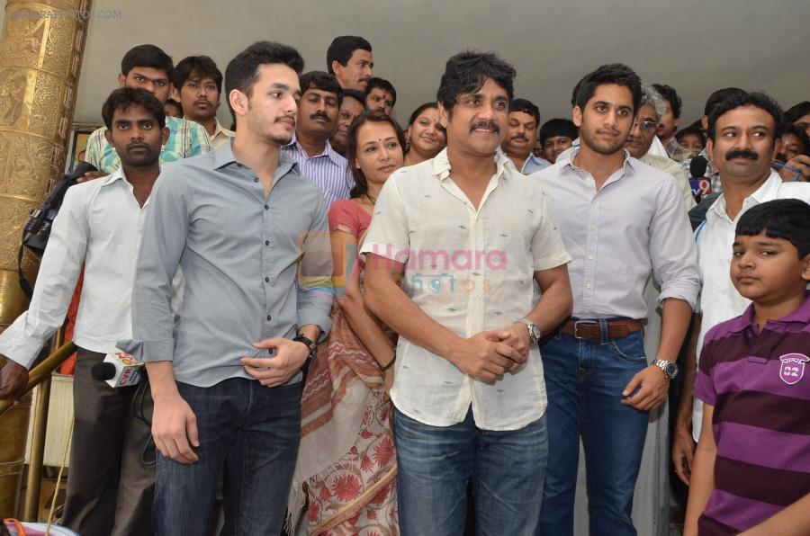 Akkineni Nagarjuna Family at sai baba Temple on 22nd May 2014 / Akkineni Nagarjuna - Bollywood ...